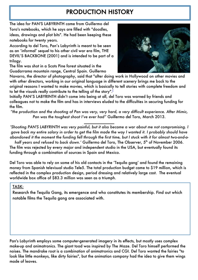 Pan's Labyrinth A-Level Film Studies student booklet e-book workbook ...