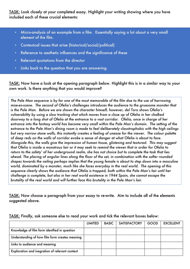 Pan's Labyrinth A-Level Film Studies student booklet e-book workbook ...