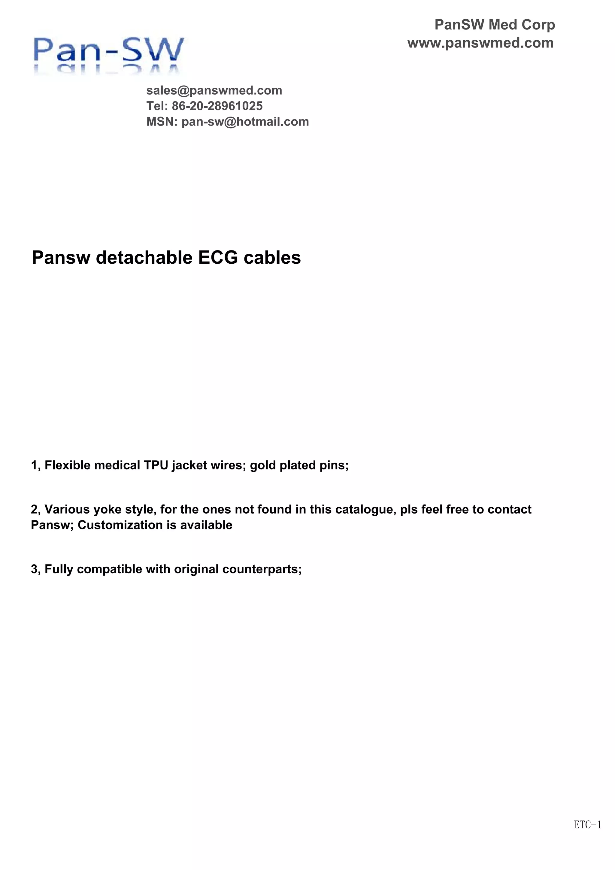 Pansw ecg trunk_cable | PDF