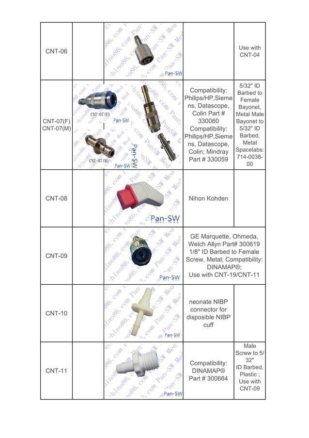 Pansw nibp connectors | PDF | Computer Peripherals | Computing