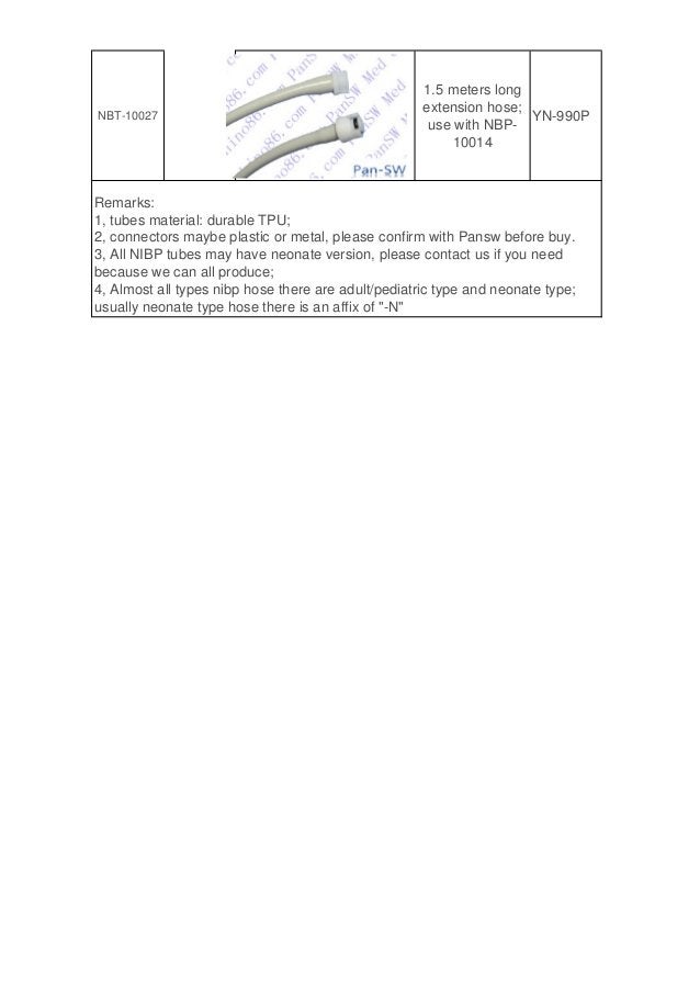 Pansw nibp interconnect_hoses | PDF | Computer Peripherals | Computing