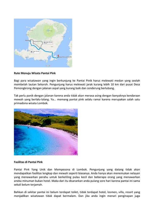 Pantai pink yang unik dan mempesona di lombok | PDF