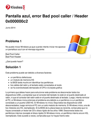 Error de Pantalla azul | PDF
