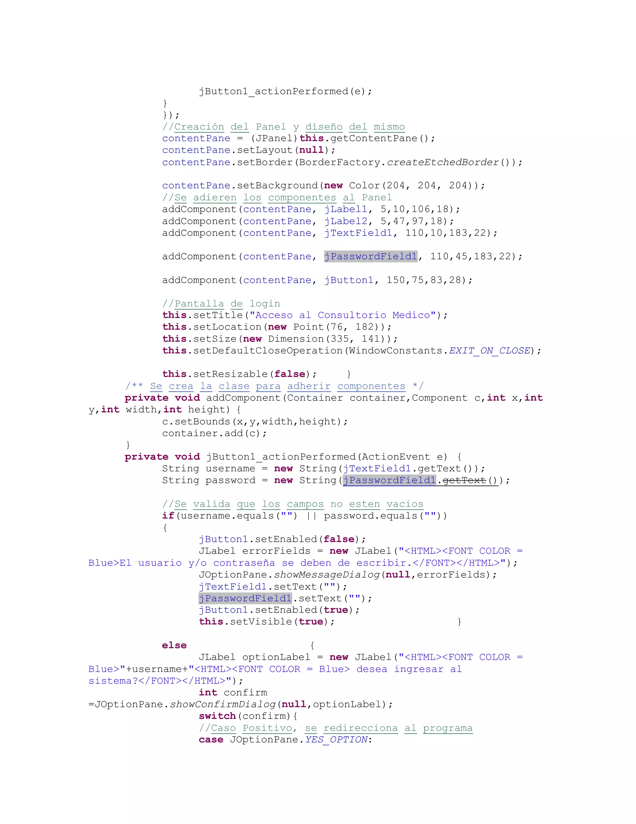Pantalla acceso al sistema | PDF
