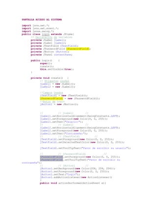 Pantalla acceso al sistema | PDF