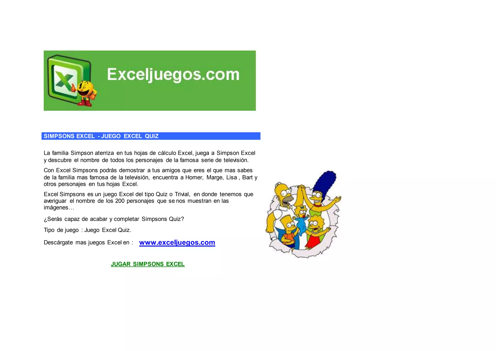 Pantallzo simpsons excel | DOCX