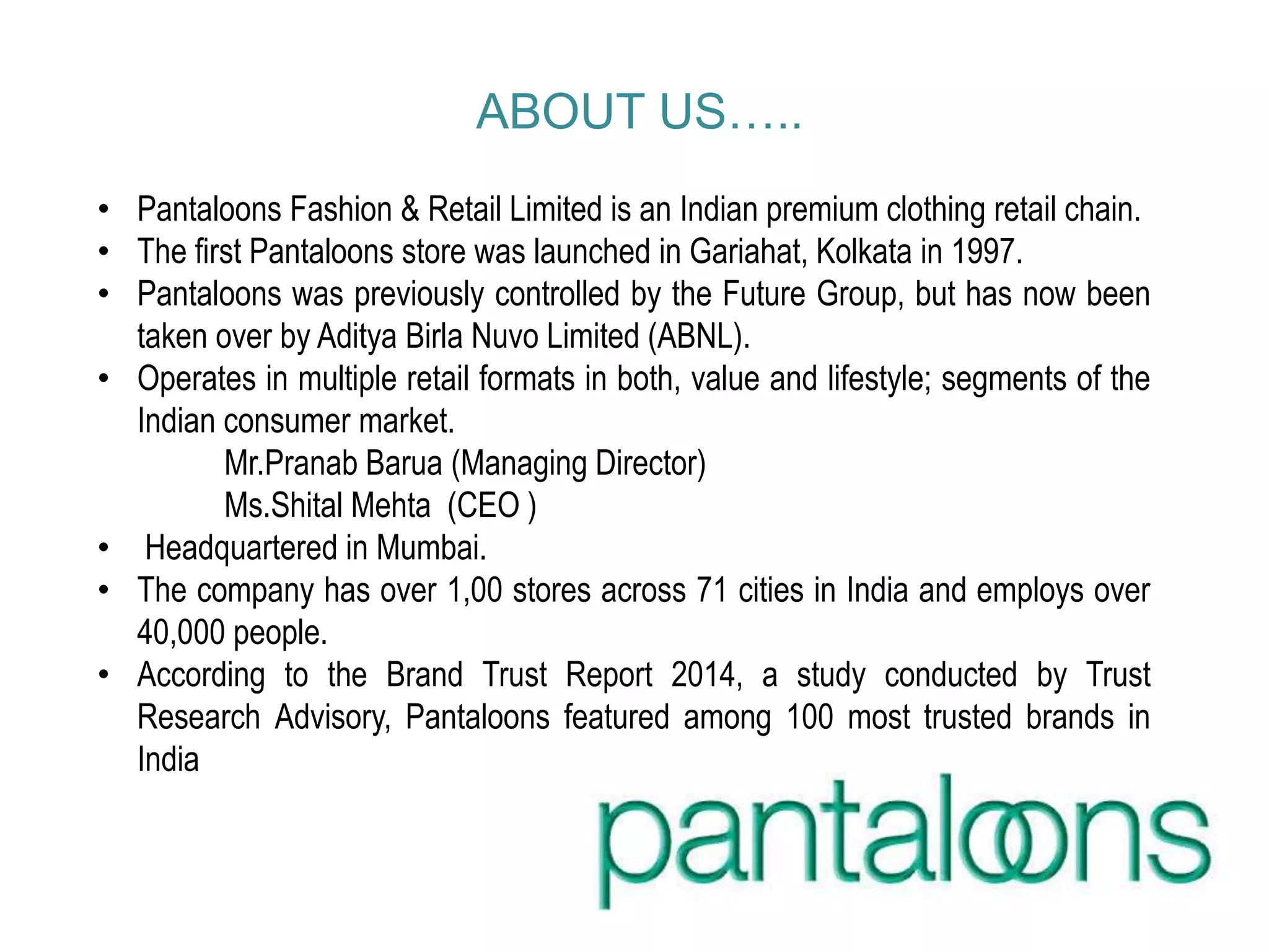 Pantaloons marketing mix | PPTX