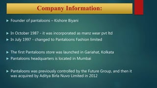 Pantaloons ppt | PPTX