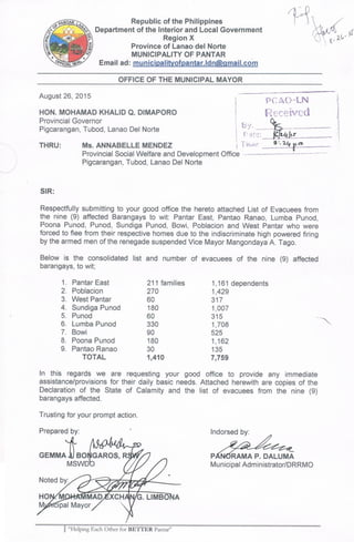Pantar state of calamity declaration | PDF