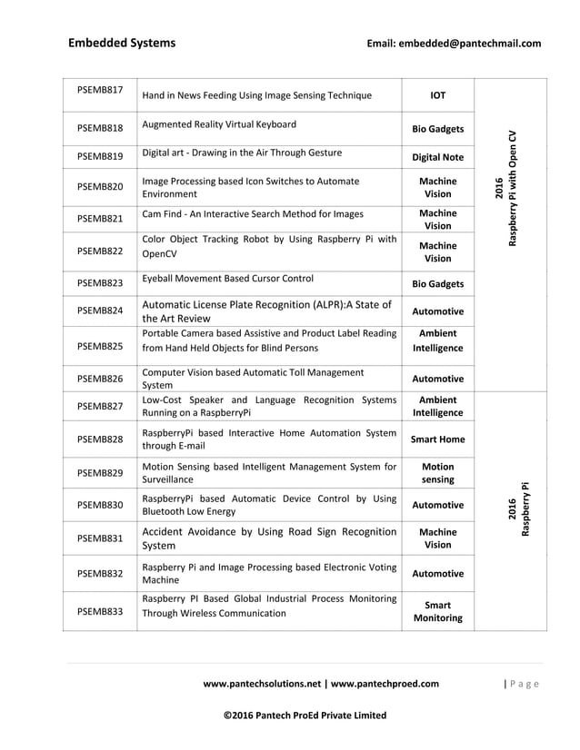 Pantech embedded system project 2016-17 | PDF