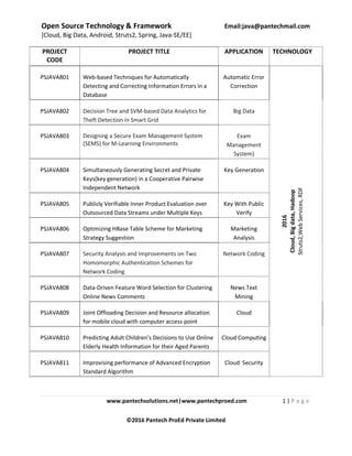 Pantech java projects 2016-17 | PDF