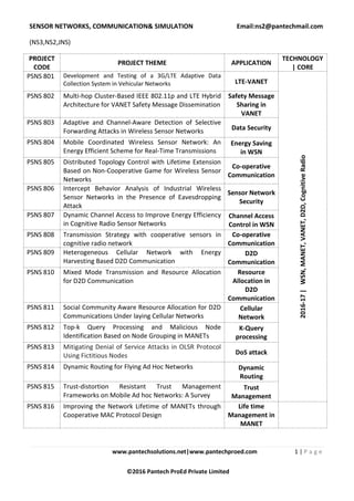 Pantech ns2 projects 2016-17 | PDF