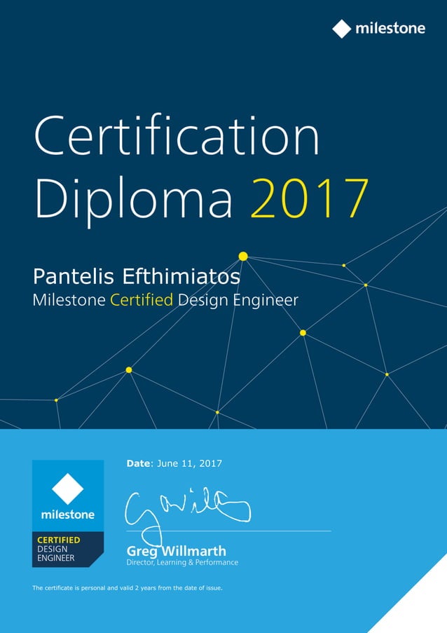 Pantelis efthimiatos milestone certified design engineer (mcde ...