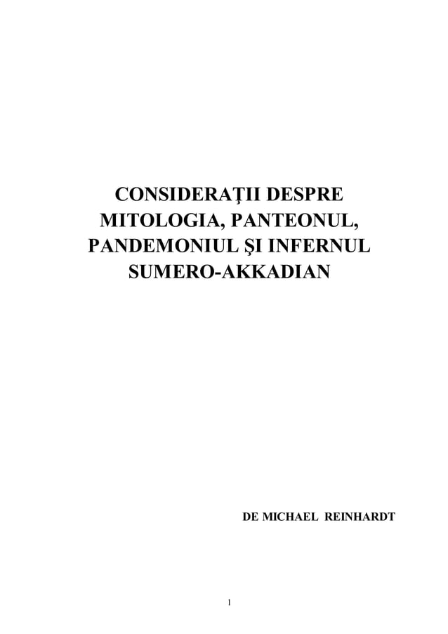 CONSIDERAŢII DESPRE MITOLOGIA, PANTEONUL, PANDEMONIUL ŞI INFERNUL ...