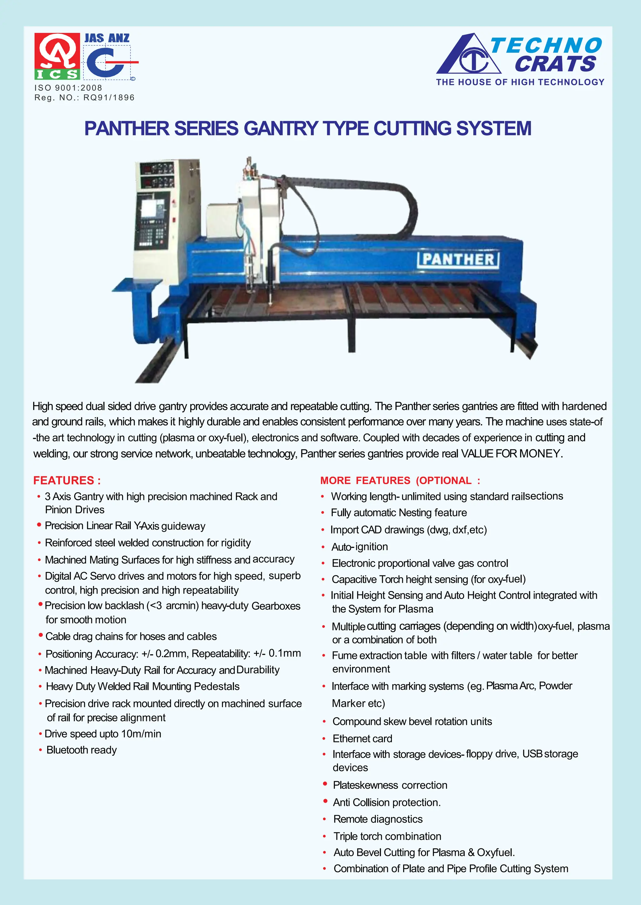 Panther Series Gantry Type Cutting System - Technocrats Plasma | PPTX