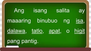 Pantig at mga letra | PPTX