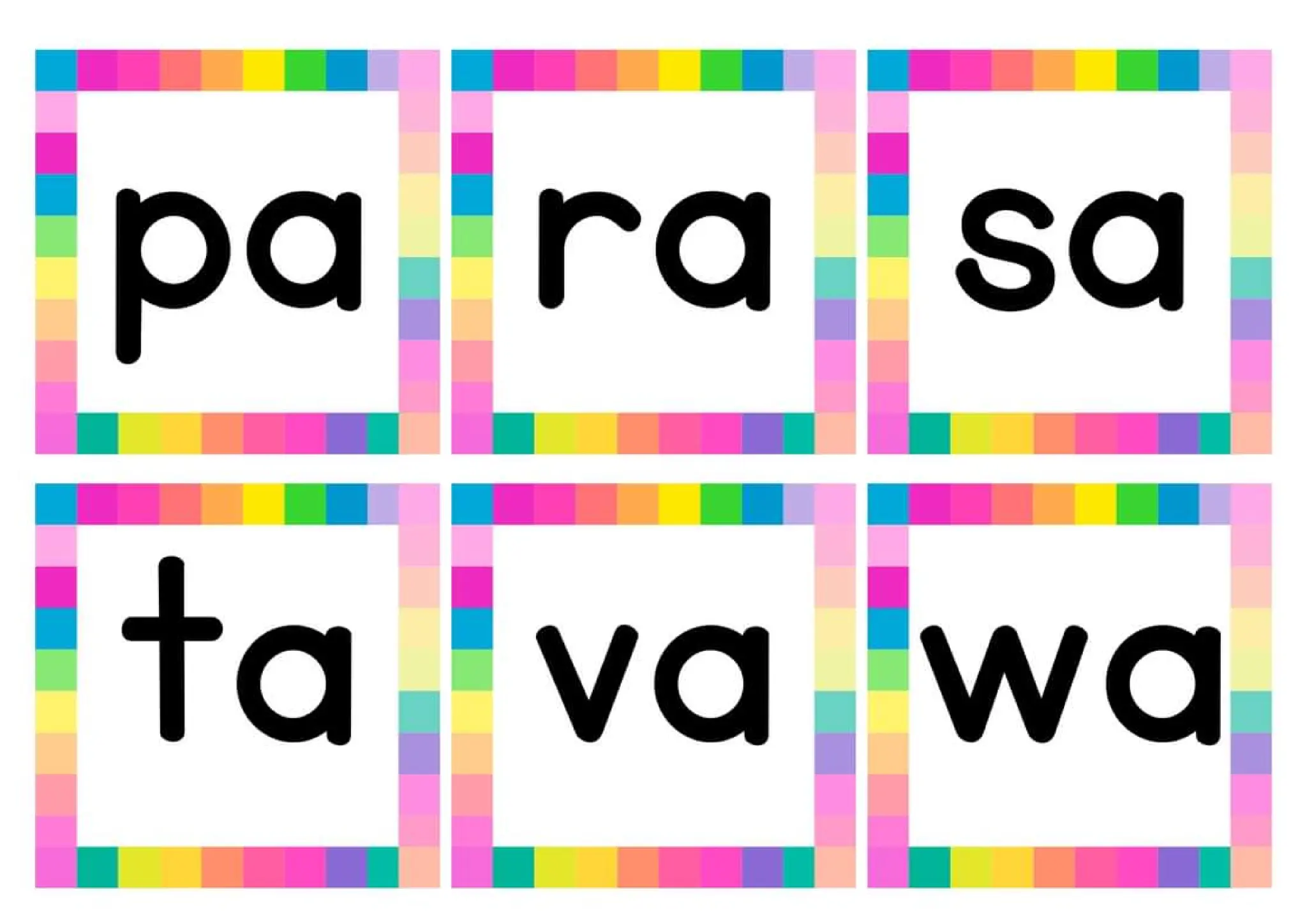 Pantig Flashcards for Readingin Filipino | PDF