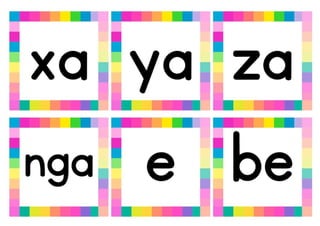 Pantig Flashcards for Readingin Filipino | PDF