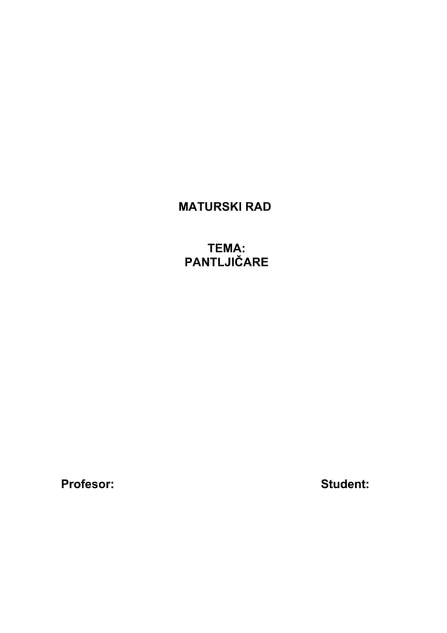 Pantljicare maturski | PDF