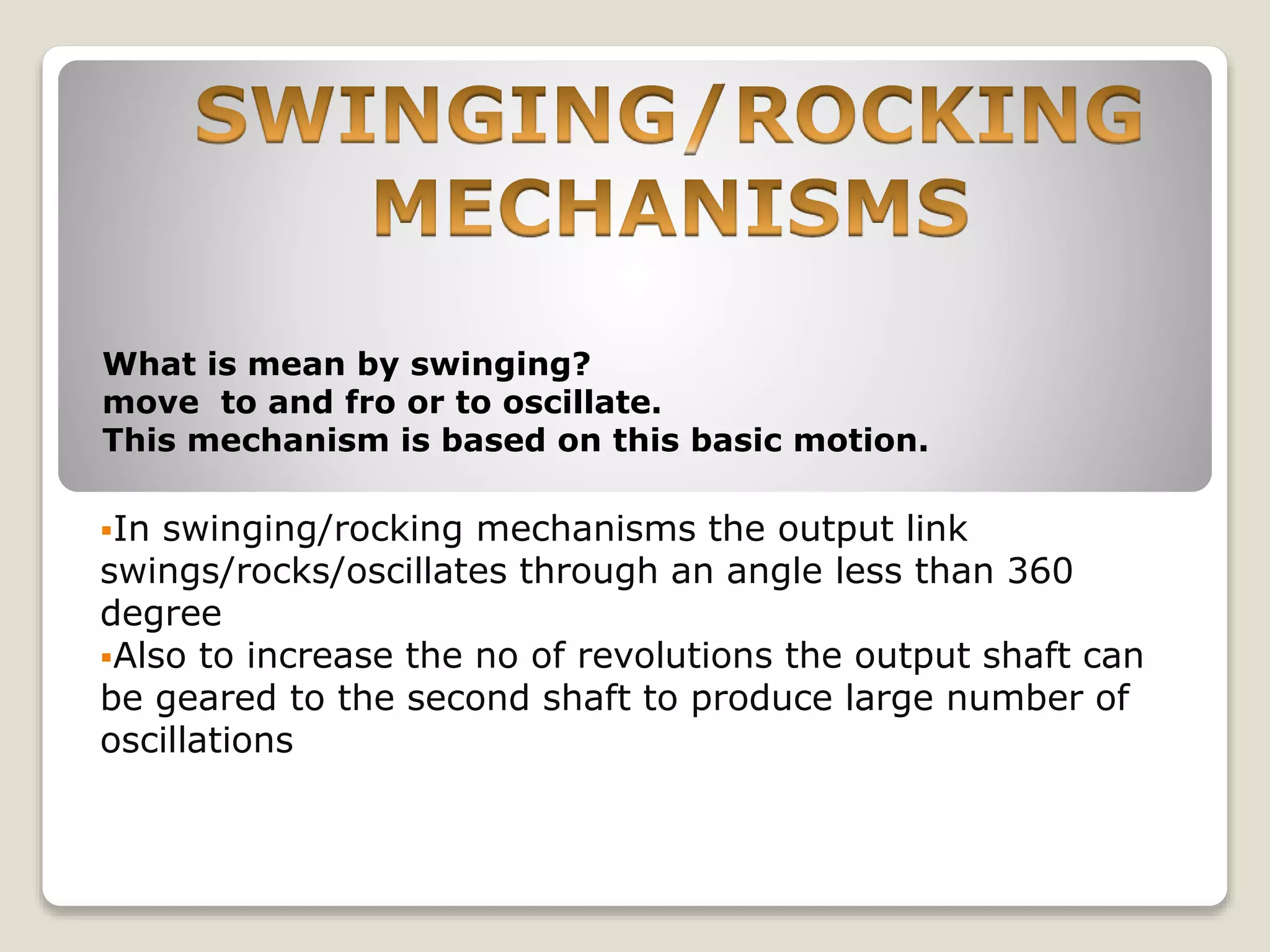 Pantograph,geneva,swinging mechanisms | PPTX