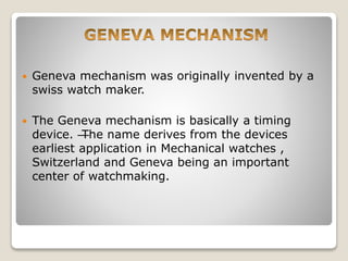 Pantograph,geneva,swinging mechanisms | PPTX