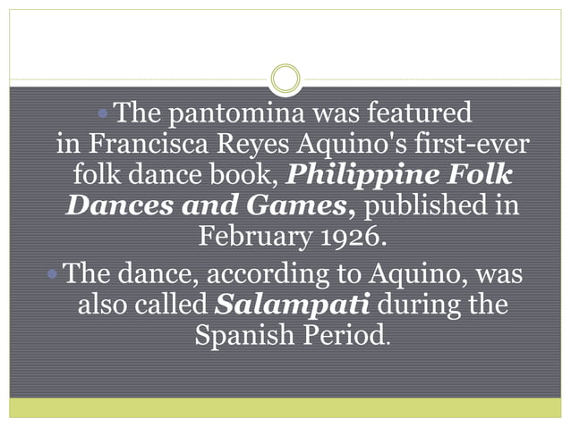 Pantomina (Philippine Folk Dance) | PPTX