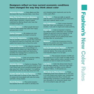 Pantone Fashion Color Report – Fall 2010 | PDF