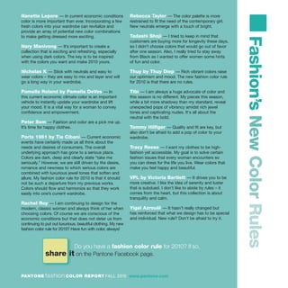 Pantone Fashion Color Report – Fall 2010 | PDF