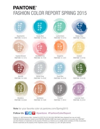 Pantone fashion Color Palette spring 2015 | PDF