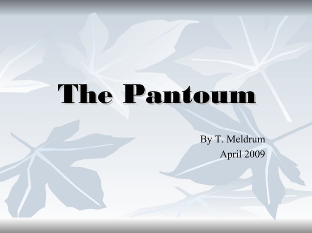 Pantoum | PPT