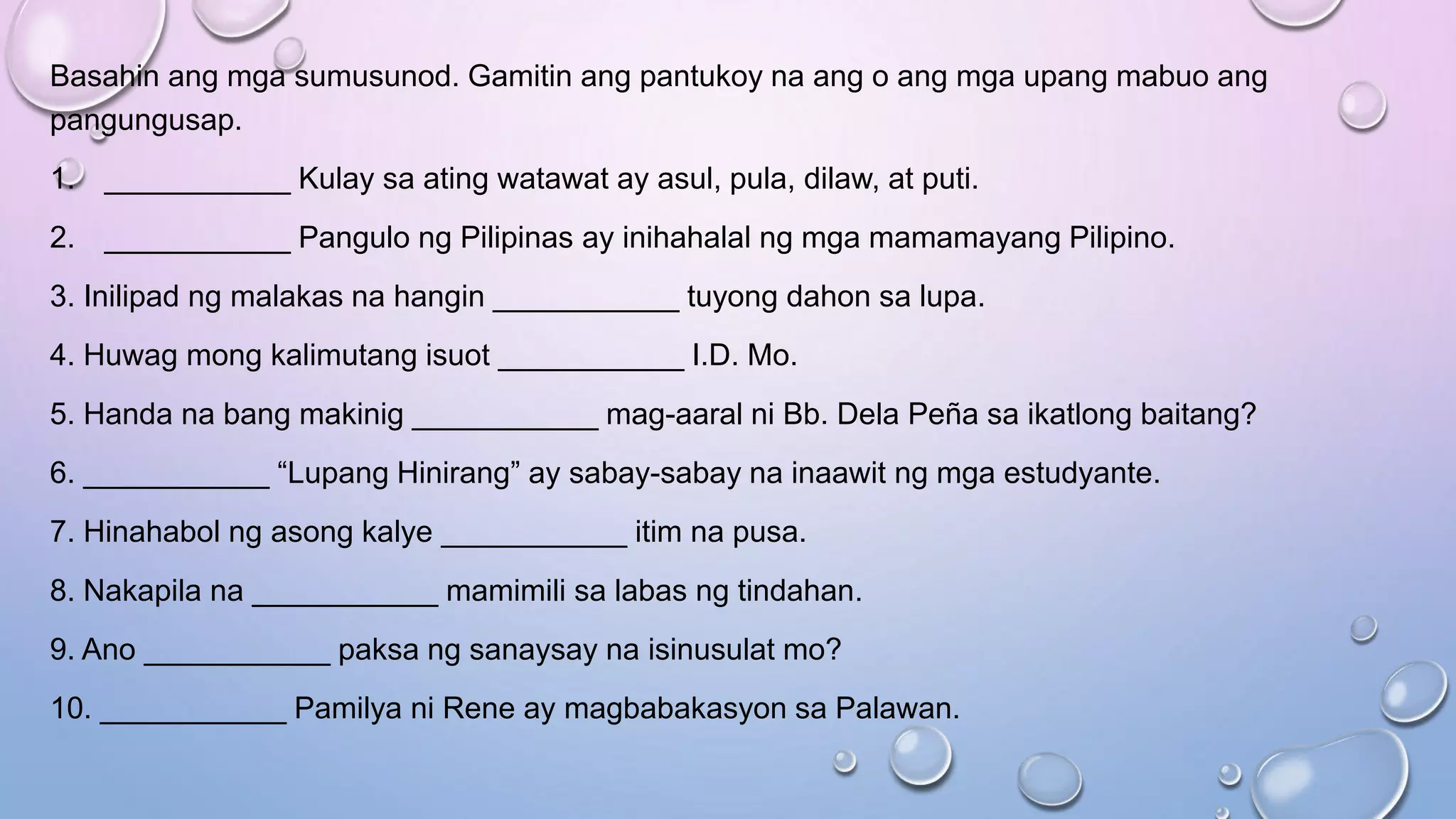 Pantukoy na Si, Sina, Ang at Ang Mga | PPT Pantukoy na Si, Sina, Ang at Ang Mga | PPT