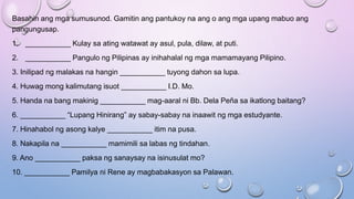 Pantukoy na Si, Sina, Ang at Ang Mga | PPTX