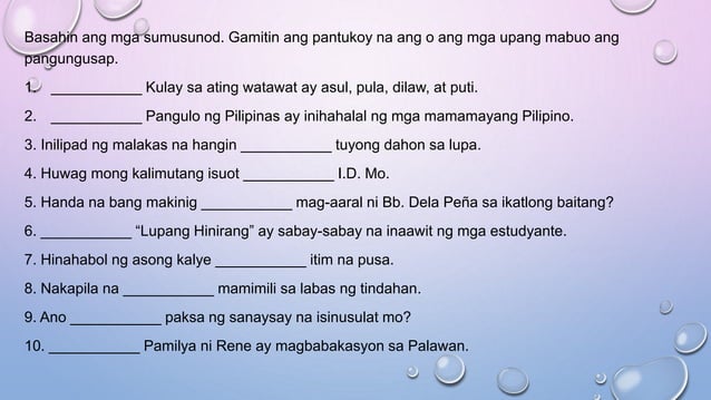 Pantukoy na Si, Sina, Ang at Ang Mga