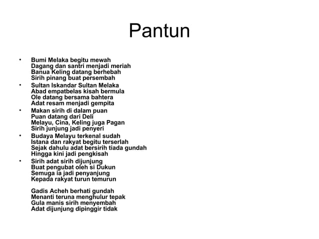 Pantun Melayu | PPT