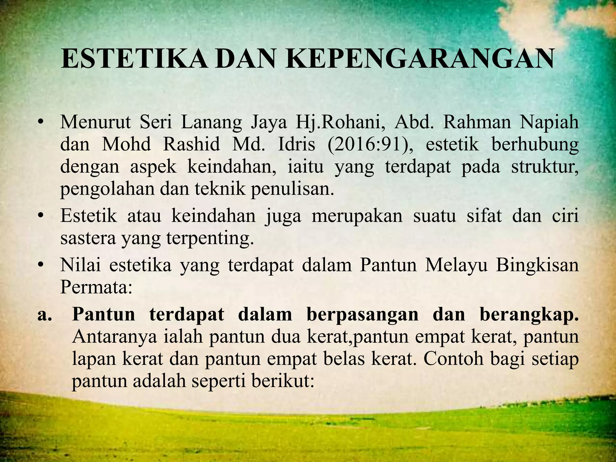 Slaid Pembentangan Pantun Melayu: Bingkisan Permata | PPTX