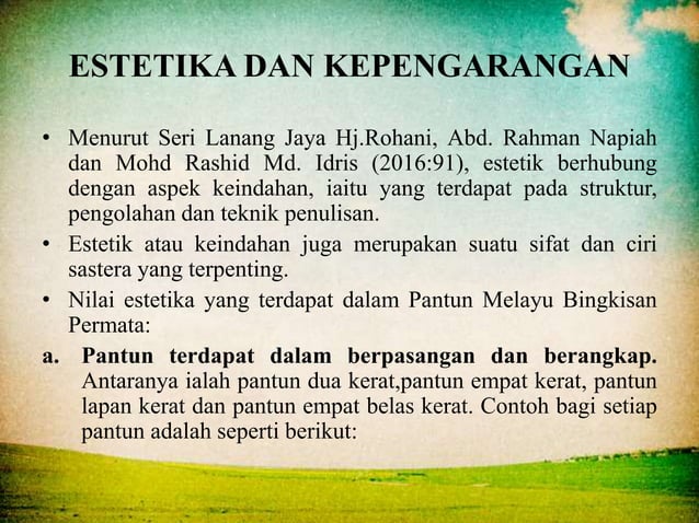Slaid Pembentangan Pantun Melayu: Bingkisan Permata | PPT