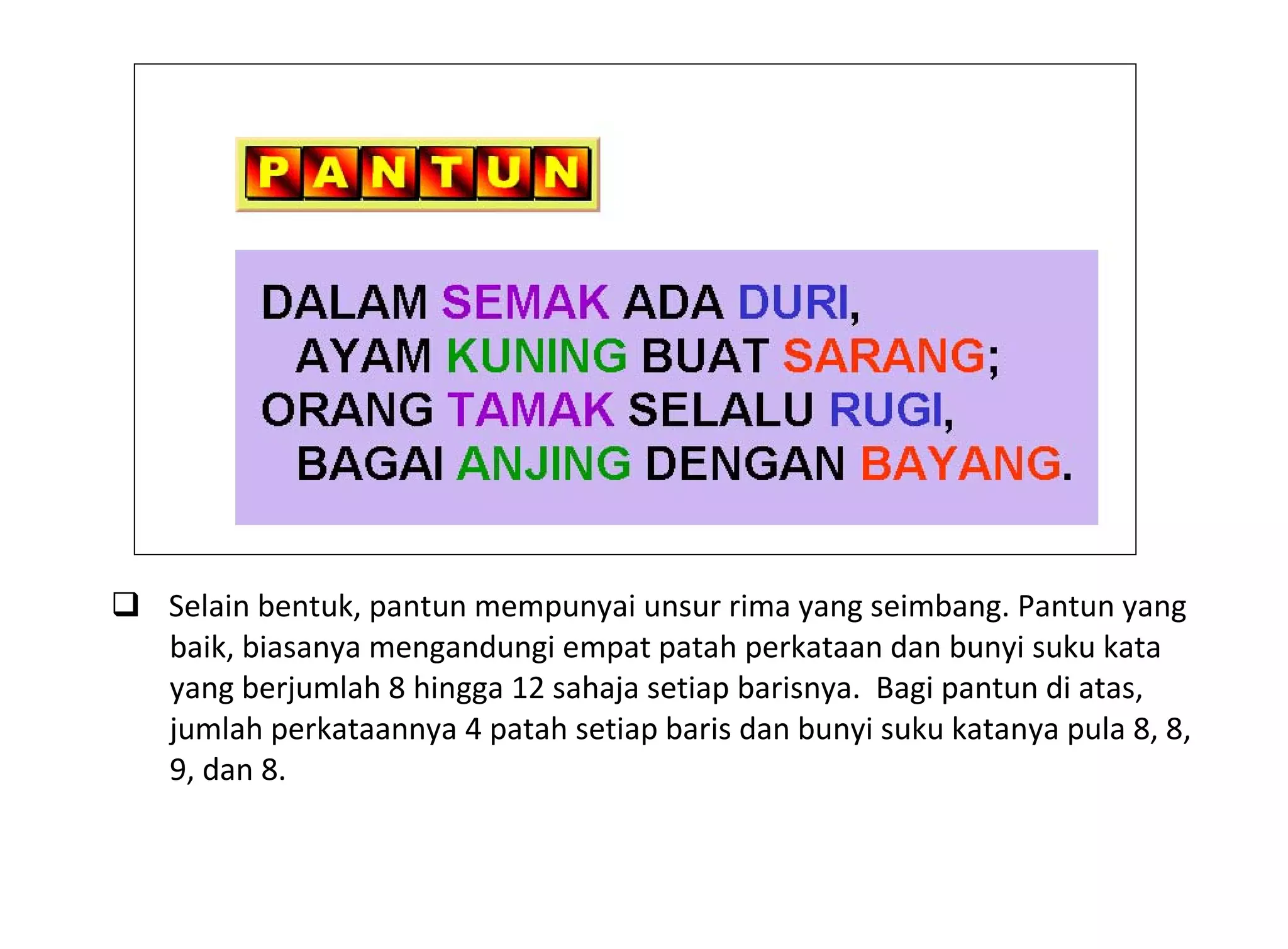 Pantun Bahagian Pertama | PDF