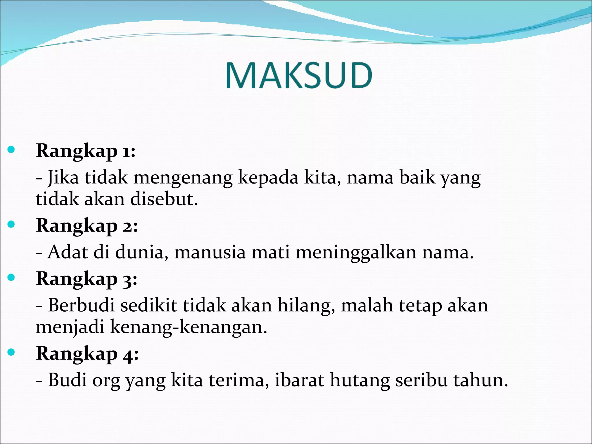 Pantun empat kerat (budi) | PPT