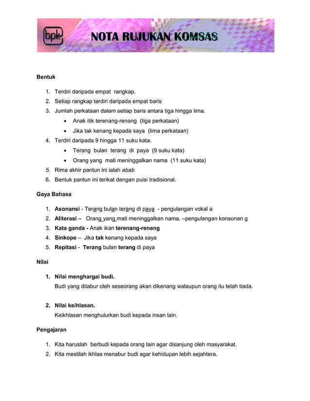 Pantun empat kerat budi | PDF