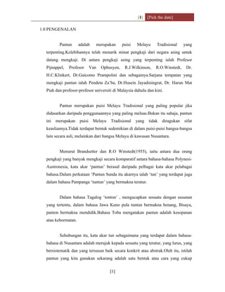 Pantun tradisional tema nasihat dan motivasi | DOC