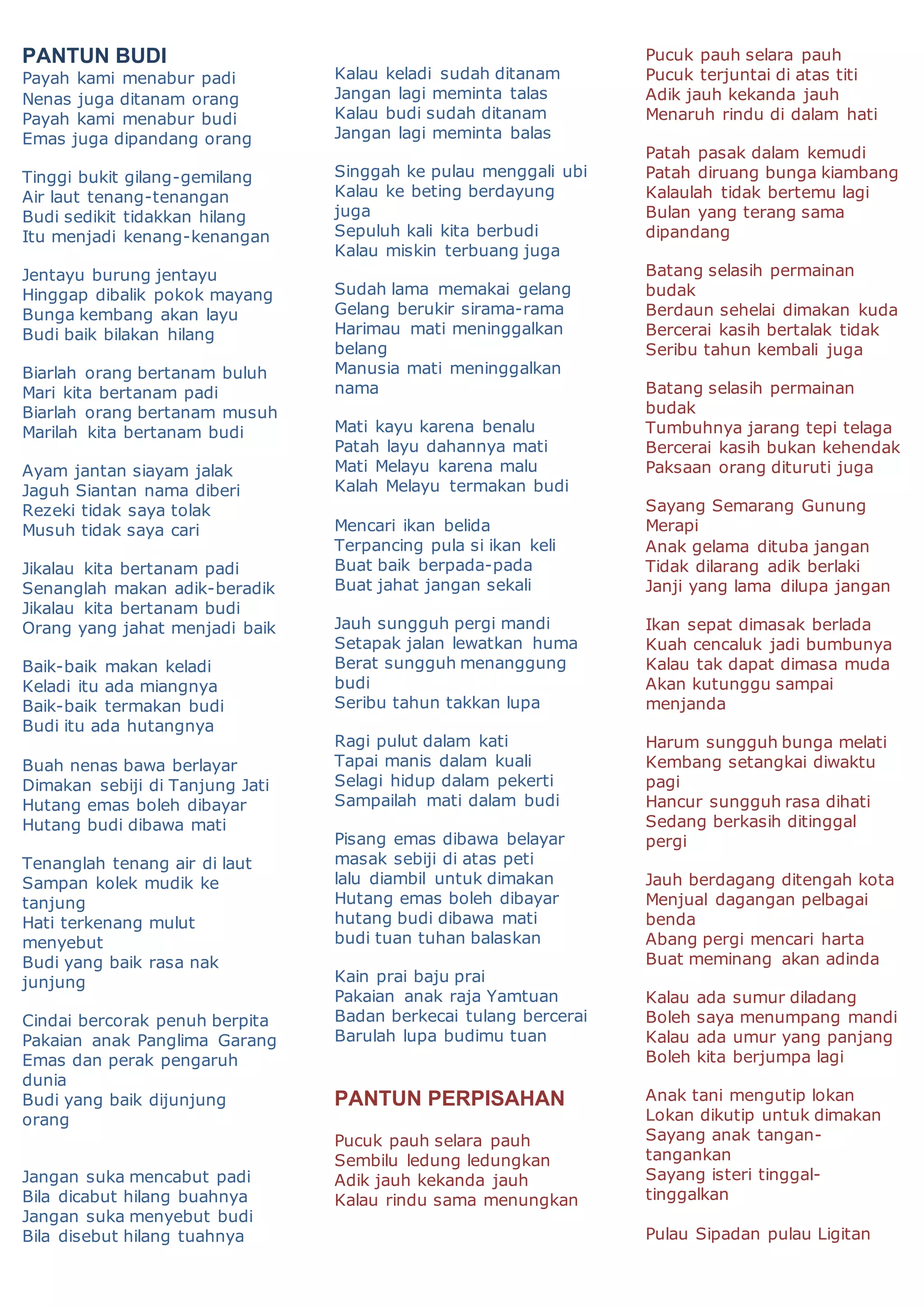 Pantun jamuan tahun 6 | DOCX