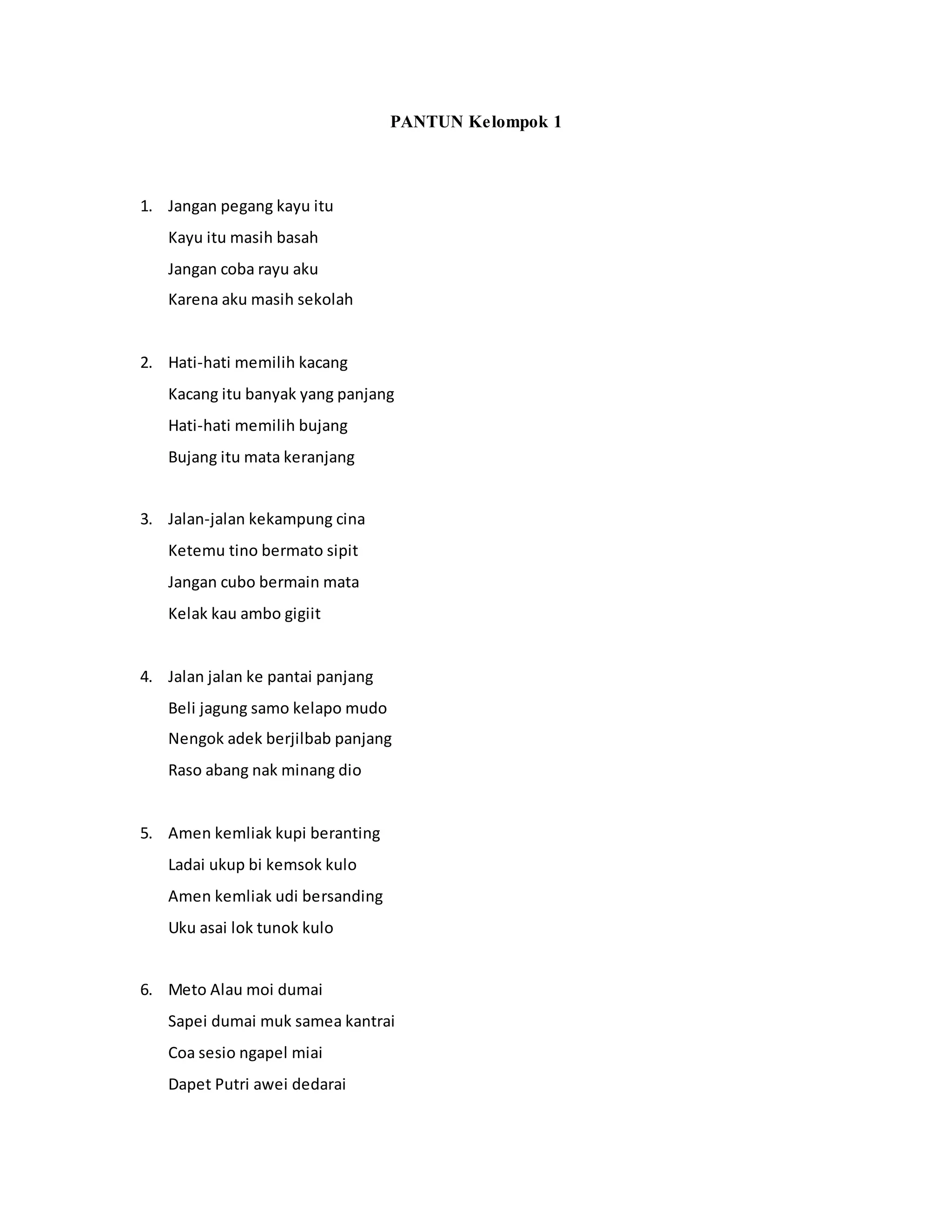 Pantun kelompok 1 | DOCX