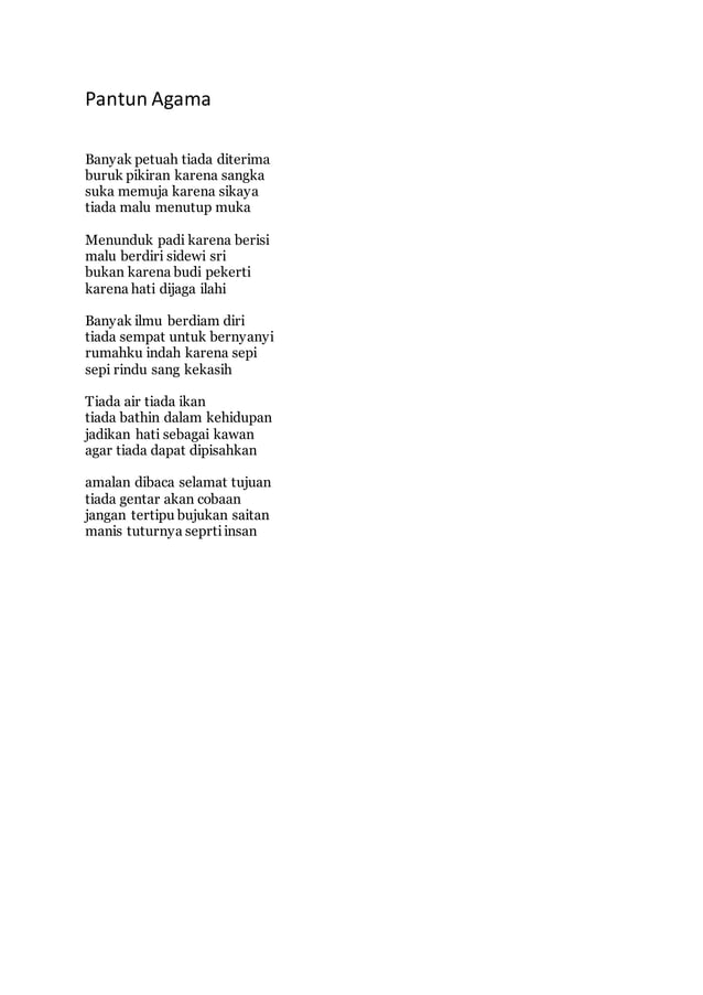 Pantun dalam Berbagai Topik | PDF