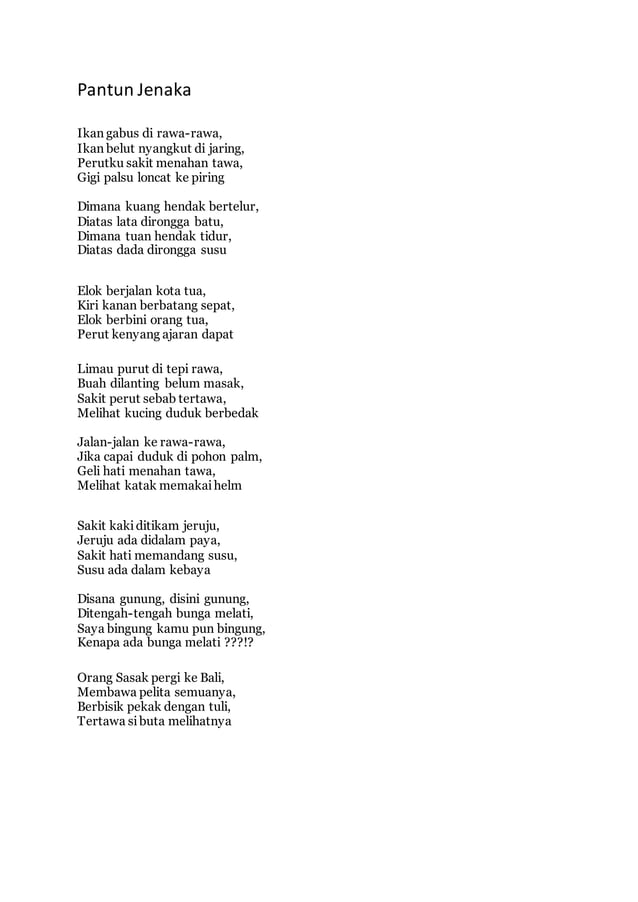Pantun dalam Berbagai Topik | PDF