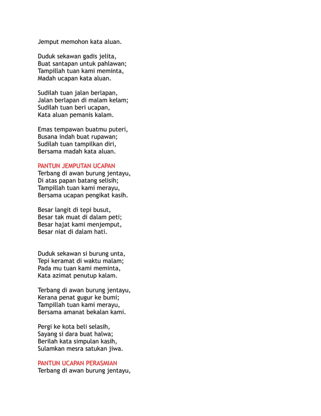 Pantun majlis | RTF