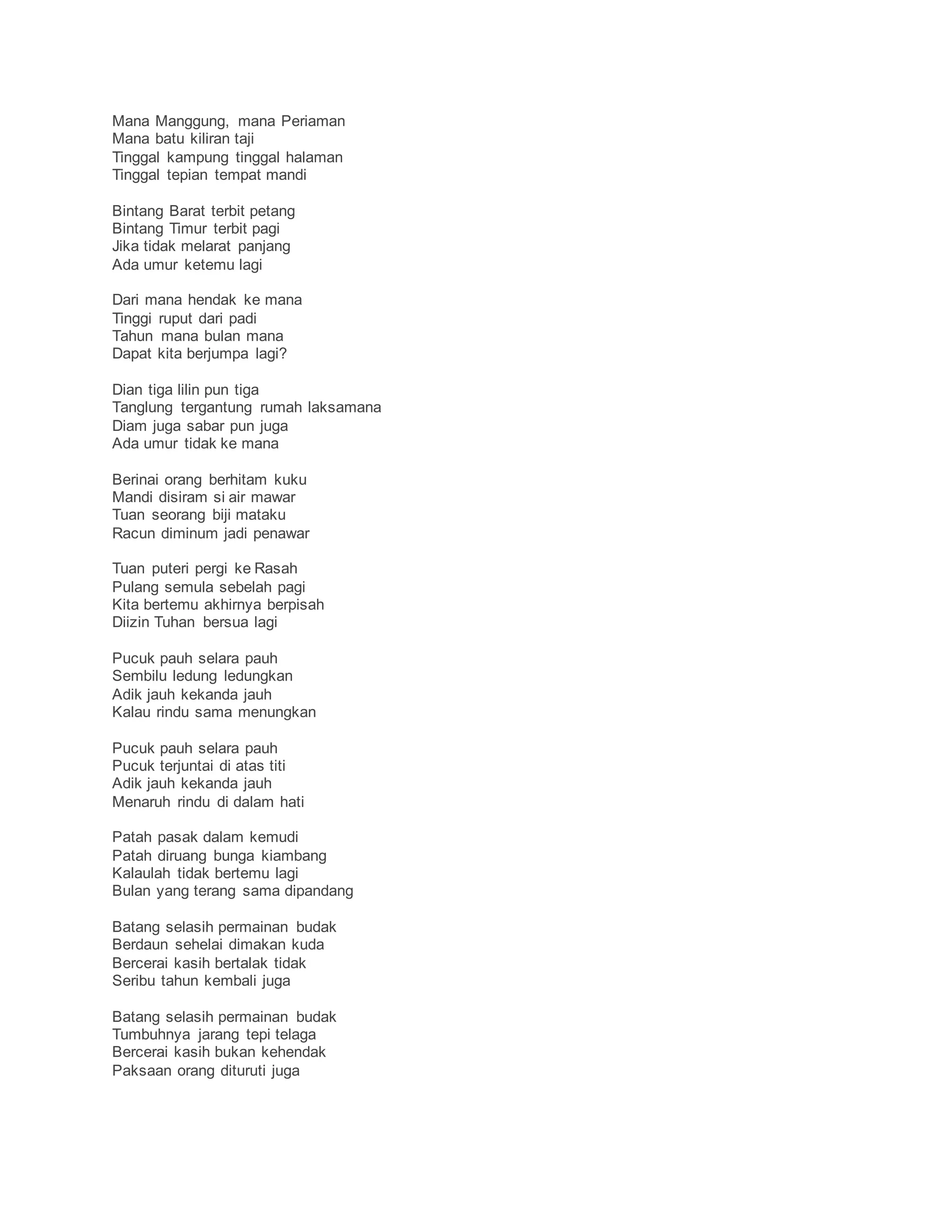 Pantun perpisahan | DOCX