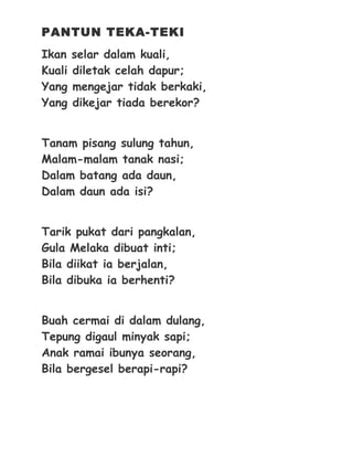 Pantun teka | DOC