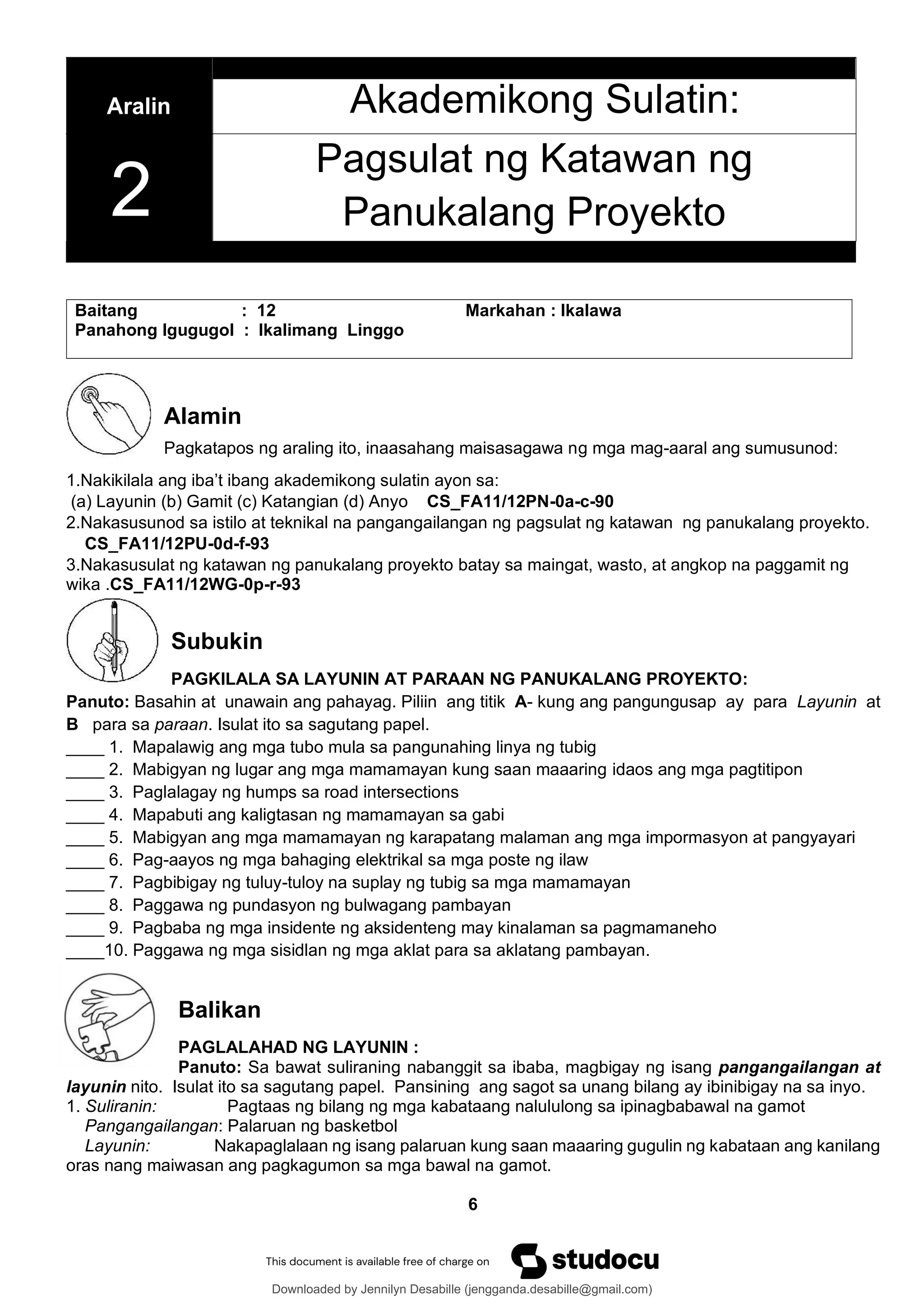 PANUKALANG PROYEKTO - MODULE.pdf