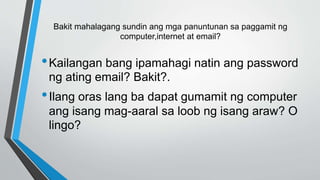 Panuntunan sa Ligtas at Responsableng paggamit ng Computer.pptx
