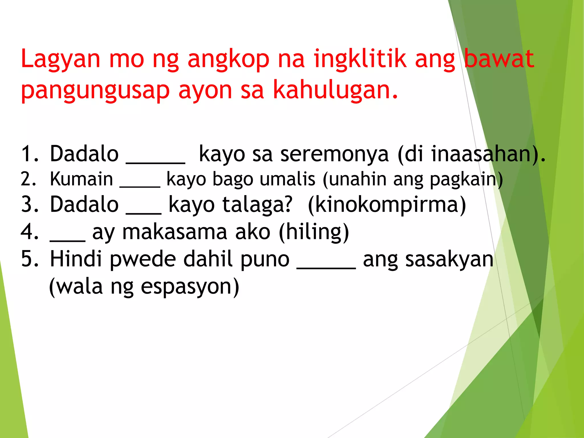 Panuring na ginagamit sa modipikasyon ng pangungusap | PPTX